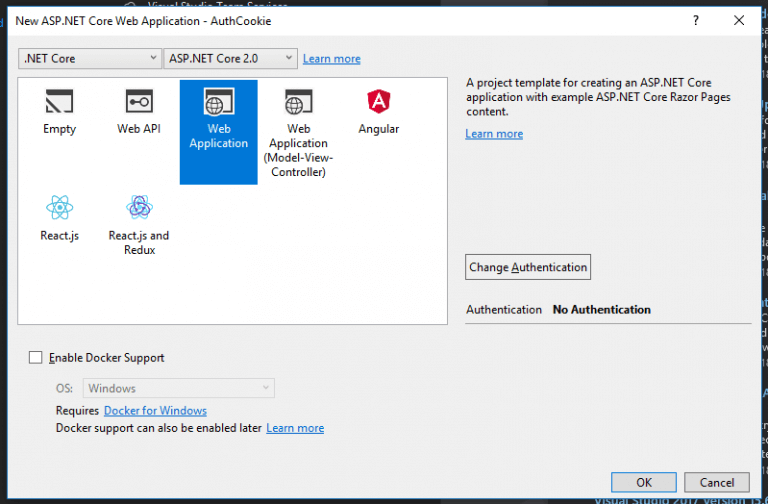 Autenticação com ASP.NET Core 2.0 com Razor Pages